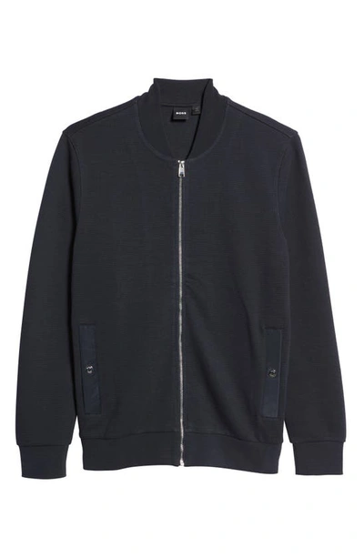 Hugo Boss Skiles 45 Zip Knit Jacket In Dark Blue | ModeSens