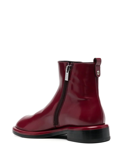 Agl Attilio Giusti Leombruni Leather Ankle Boots In Red | ModeSens