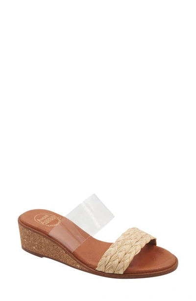 Andre Assous Gwenn Wedge Sandal In Clear/beige | ModeSens
