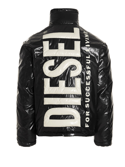 Diesel W-jupiter Reversible Puffer Jacket In Black | ModeSens