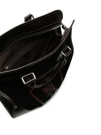 Pre-owned Gucci Coat Of Arms Patch Tote In Black | ModeSens