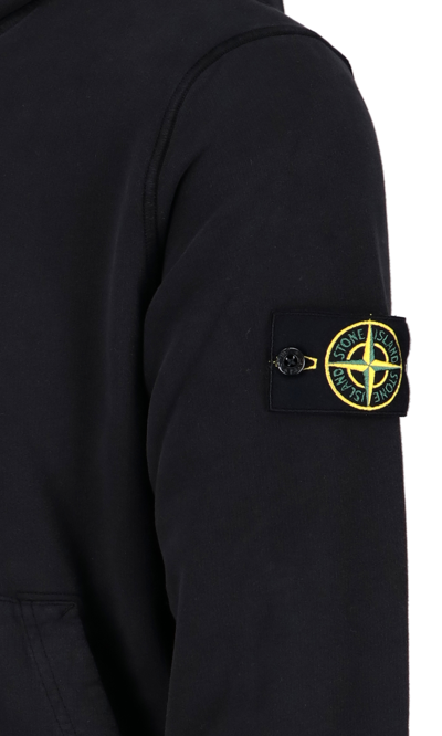 Stone Island Compass-badge Logo Hoodie In In Black | ModeSens