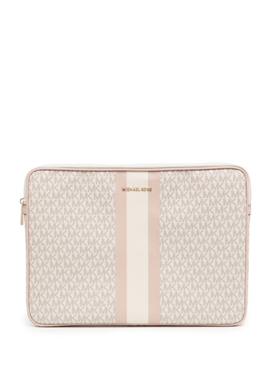 Michael Michael Kors Jet Set Monogram Laptop Case In White | ModeSens