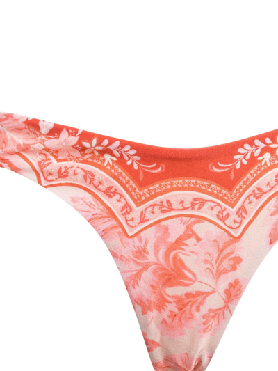 Zimmermann Lyre Bamboo Ring Two Piece Bikini Set In Red Modesens