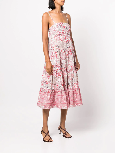 Cara Cara Haley Paisley Cotton Poplin Midi-dress In Paisley Border ...