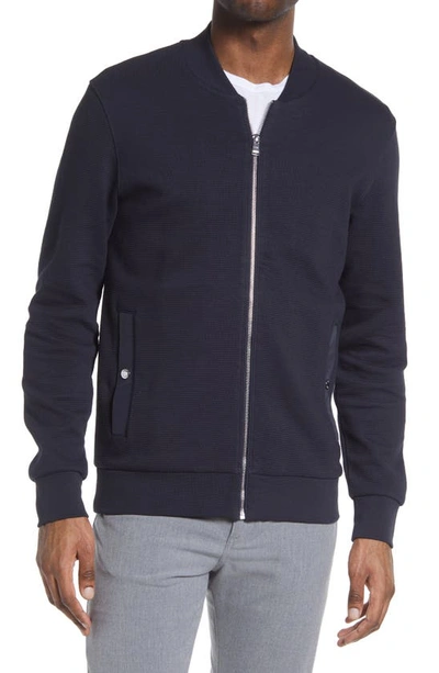 Hugo Boss Skiles 45 Zip Knit Jacket In Dark Blue | ModeSens