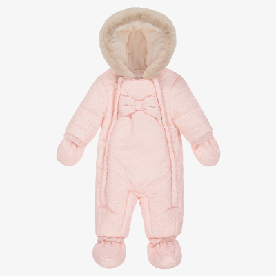 Mayoral Newborn Girls Pink Padded Baby Snowsuit | ModeSens