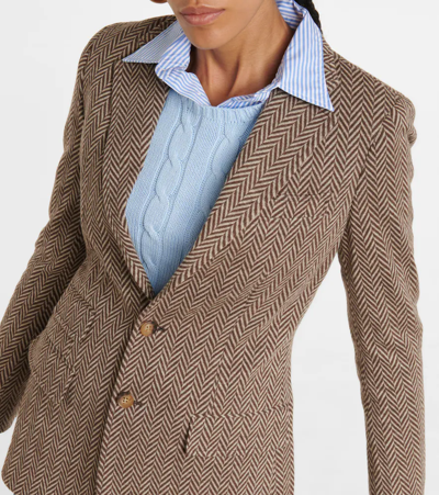Polo Ralph Lauren Herringbone Blazer In Brown Herringbone | ModeSens
