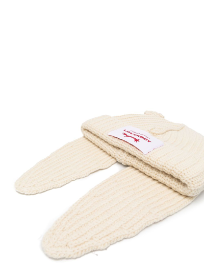 Charles Jeffrey Loverboy Chunky Rabbit Ribbed-knit Beanie In White ...