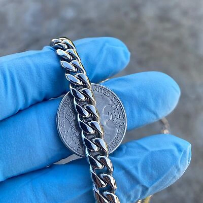 Pre-owned Bling Cartel Moissanite Clasp Iced Miami Cuban Chain Blinged ...