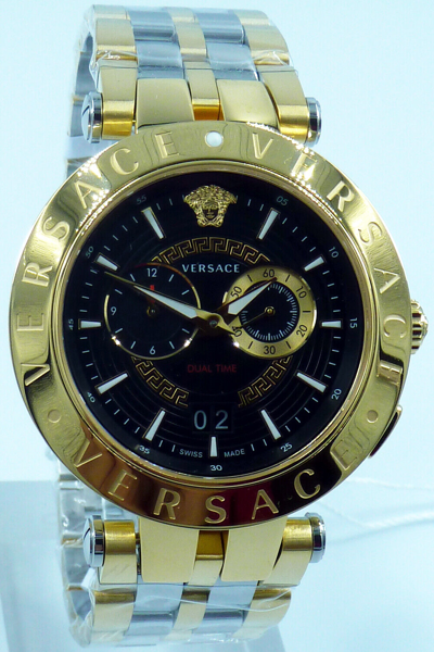 Pre-owned Versace Men's Watch Vebv00519 V-race Bicolour Swiss Made ...