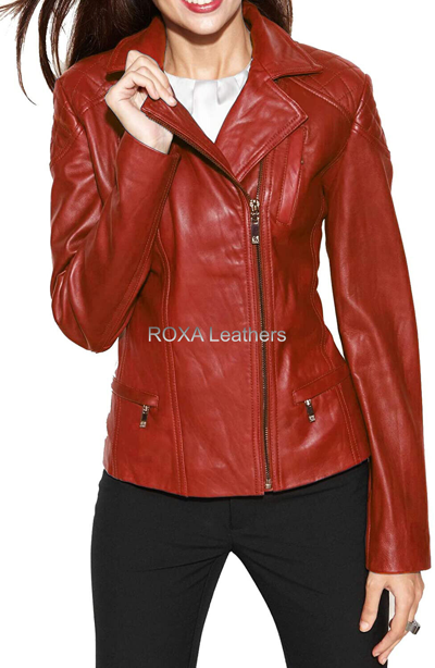 Pre-owned Roxa Leathers Roxa Modern Women's Collar Genuine Lambskin ...
