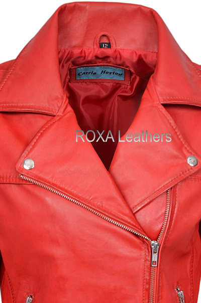 Pre-owned Roxa Leathers Roxa Urban Women's Genuine Lambskin Real Leather Jacket Red Design ...