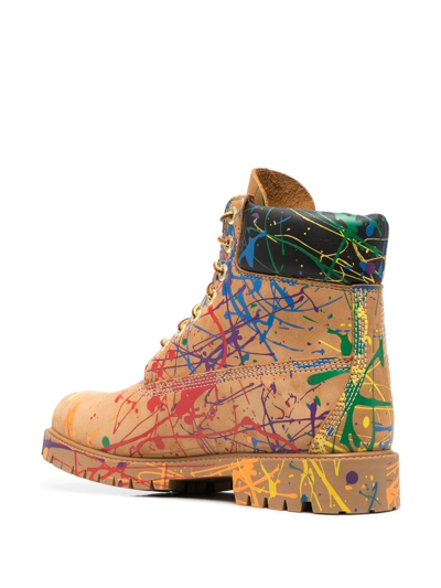 Timberland Pride Paint-splatter Print Boots In Neutrals | ModeSens