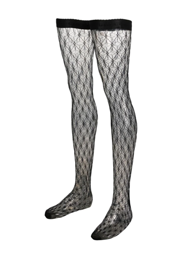 Gucci Geometric Pattern Sheer Stockings In Black | ModeSens