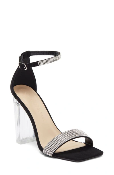 Wild Diva Lounge Monara Embellished Ankle Strap Sandal In Black | ModeSens