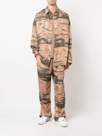 Diesel Camouflage Wide-leg Trousers In Green | ModeSens