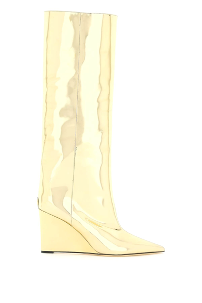 Jimmy Choo Metal Leather Blake Kb 85 Boots In Gold | ModeSens