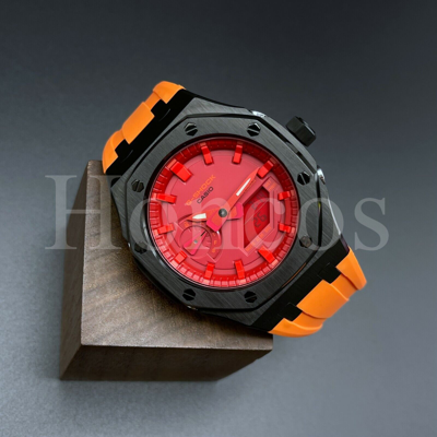 Pre-owned Casioak Ap Ga2100-4a Royal Oak Black Case G-shock Casio ...