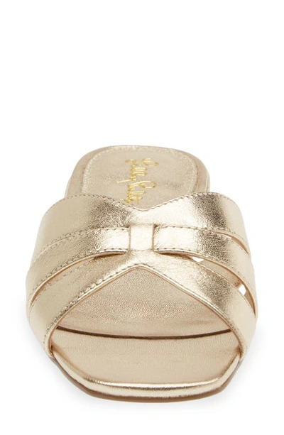 Lilly Pulitzer Whitley Slide Sandal In Gold Metallic | ModeSens