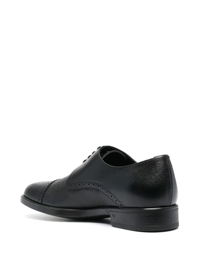 Tom Ford Men's Brogue Leather Derby Shoes In Black | ModeSens