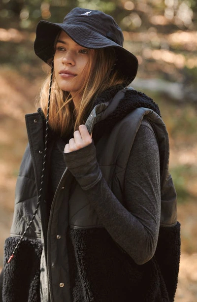 Free People Fp Movement Adventure Awaits Fleece Vest In Black Combo ...