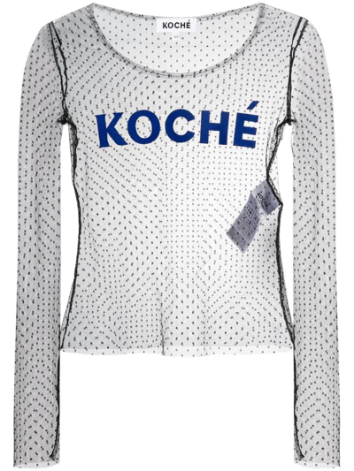 Koché Mesh Logo-print Top In Schwarz | ModeSens