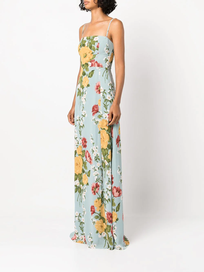 Reformation Ingrid Floral-print Maxi Dress In Blue | ModeSens