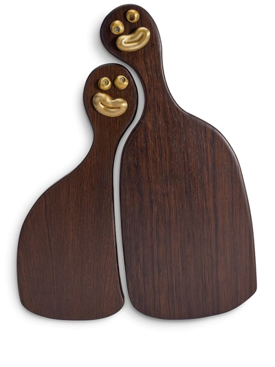 L'objet Oak Haas Cheese Louise Nested Cheese Board Set In Brown/gold ...