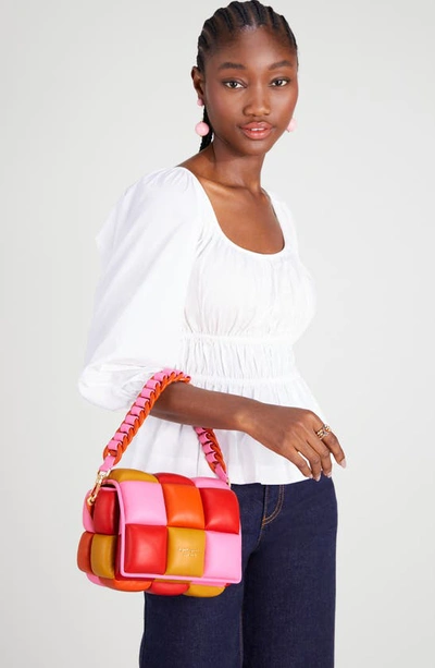 Kate Spade Boxxy Smooth Leather Large Crossbody Bag In Fiery Orange ...