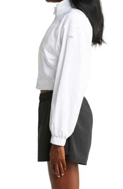 Alo Yoga Clubhouse Cropped Jacket In White | ModeSens