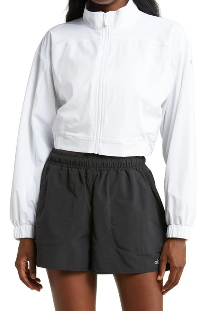 Alo Yoga Clubhouse Cropped Jacket In White | ModeSens