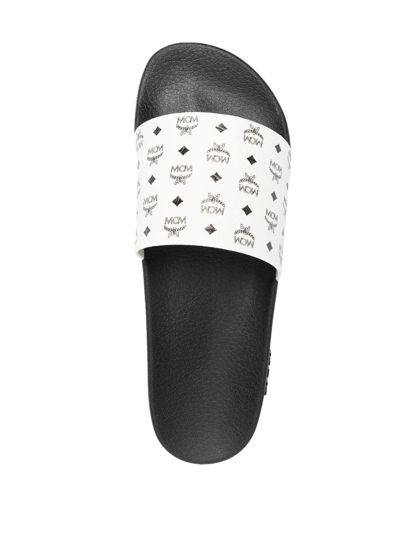 Mcm Logo Print Slides In Black | ModeSens