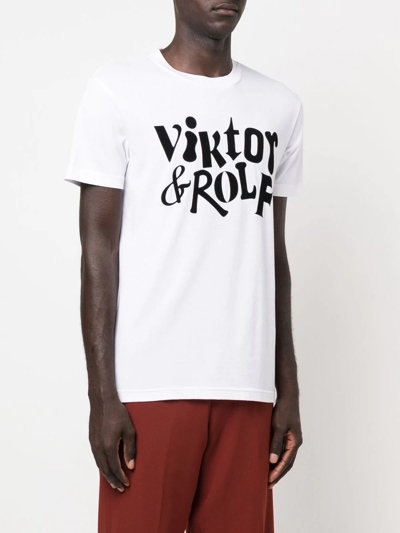 Viktor & Rolf Logo-print Cotton T-shirt In White | ModeSens