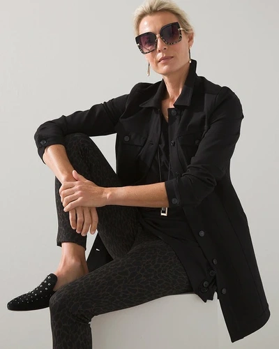 Chico's Elongated Ponte Jacket In Primordial Forest | ModeSens