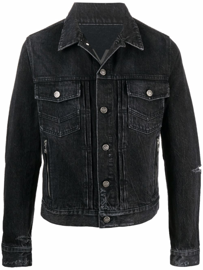 Balmain Mens Black Cotton Jacket | ModeSens