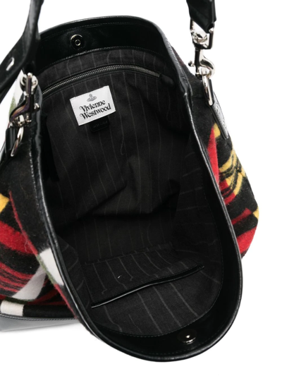 Vivienne Westwood Orb-plaque Wool Tote Bag In Black | ModeSens