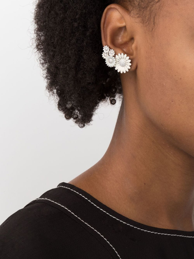 Georg Jensen Medium Daisy Sterling Silver Ear Cuff In Metallic | ModeSens