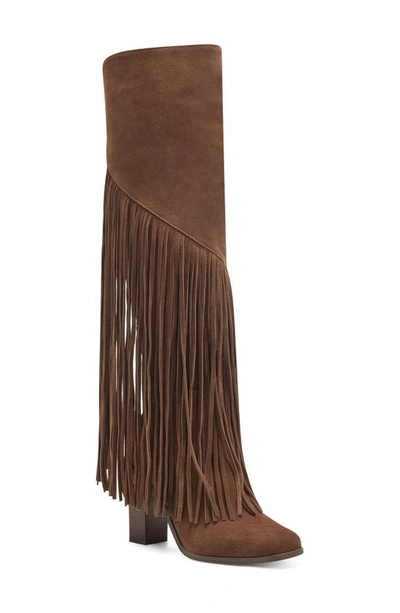 Jessica Simpson Asire Fringe Knee High Boot In Tobacco | ModeSens