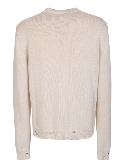 Amiri Pullover With Intarsia Logo In Beige | ModeSens
