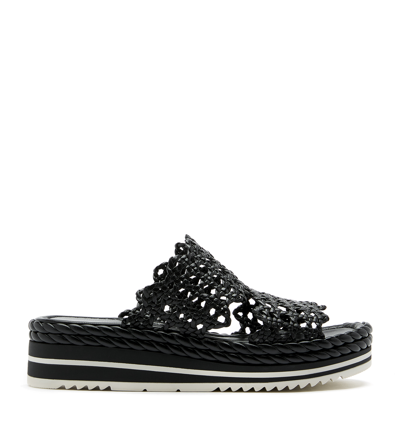 La Canadienne Puerto Woven Leather Sandal In Black | ModeSens