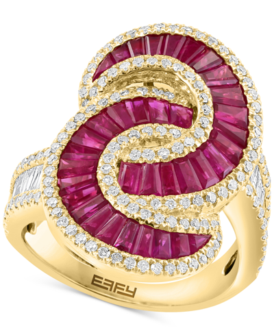 Effy Collection Effy Ruby (3 Ct. T.w.) & Diamond (1 Ct. T.w.) S Curve ...