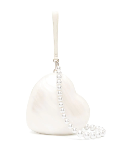 Simone Rocha Pearl Heart Medium Bag In White | ModeSens