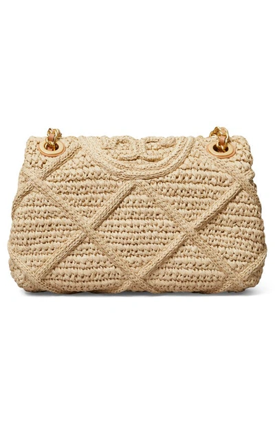 Tory Burch Fleming Small Straw Convertible Shoulder Bag In Natural ...