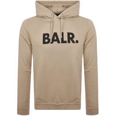 Balr. Balr Straight Large Brand Logo Hoodie Beige | ModeSens
