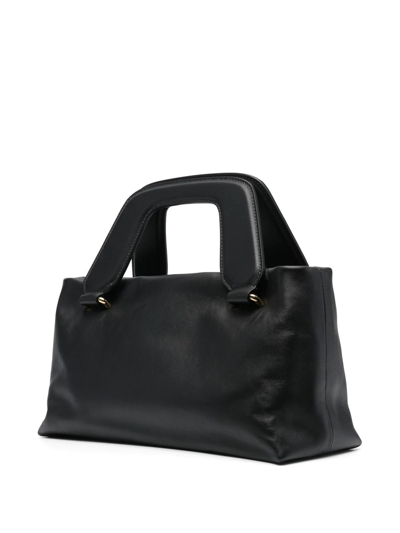 Aim Logo-detail Leather Tote Bag In Black | ModeSens