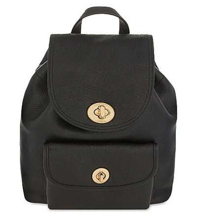Coach Pebble Mini Turnlock Backpack In Li/black | ModeSens