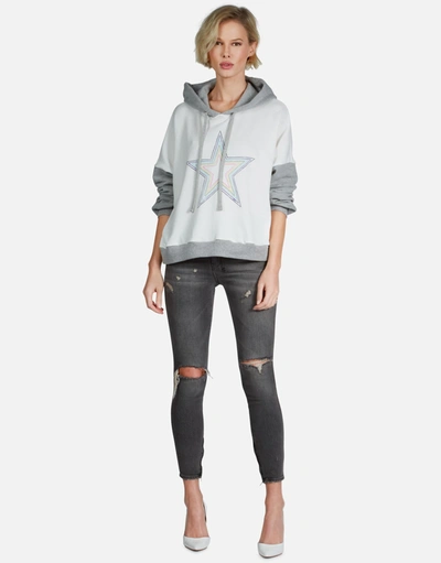 Lauren Moshi Ellie Rainbow Star Outline In Milk/heather Grey | ModeSens