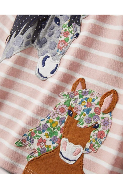 Mini Boden Kids' Horse Appliqué T-shirt In Provence Dusty Pink Horses | ModeSens