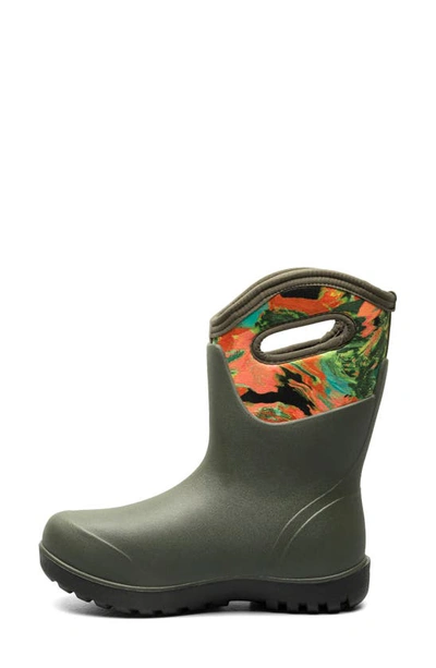 Bogs Neo Classic Mid Waterproof Rain Boot In Dark Green Multi | ModeSens
